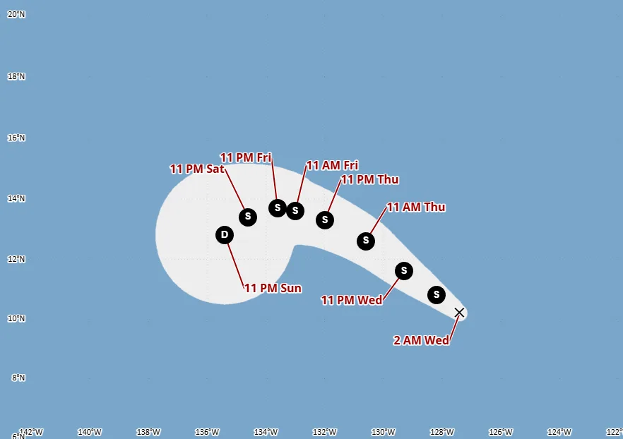 One-E Forms In The Pacific, Storm Tracker Shows A Fast-Tracking Path ...